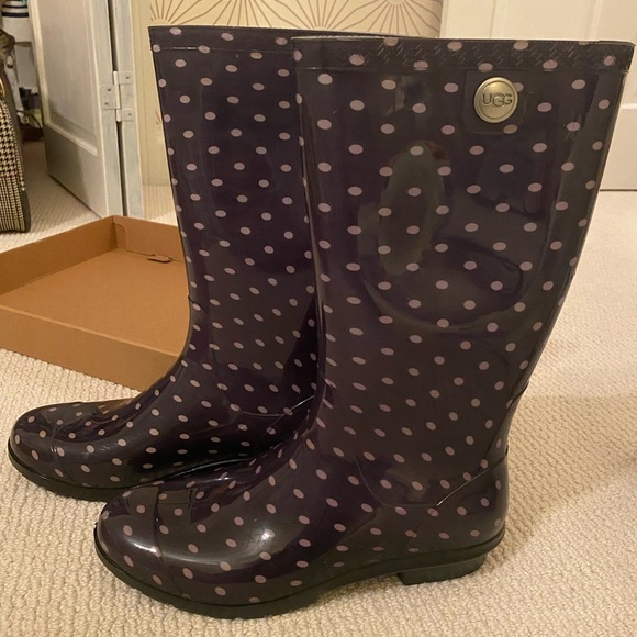 UGG | Shoes | Ugg Shaye Polka Dot Rubber Rain Boots | Poshmark